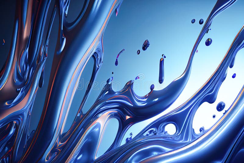 Abstract Blue Liquid. Generative AI Stock Illustration - Illustration ...