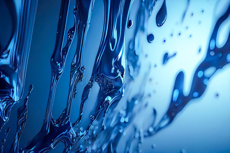 Abstract Blue Liquid. Generative AI Stock Illustration - Illustration ...