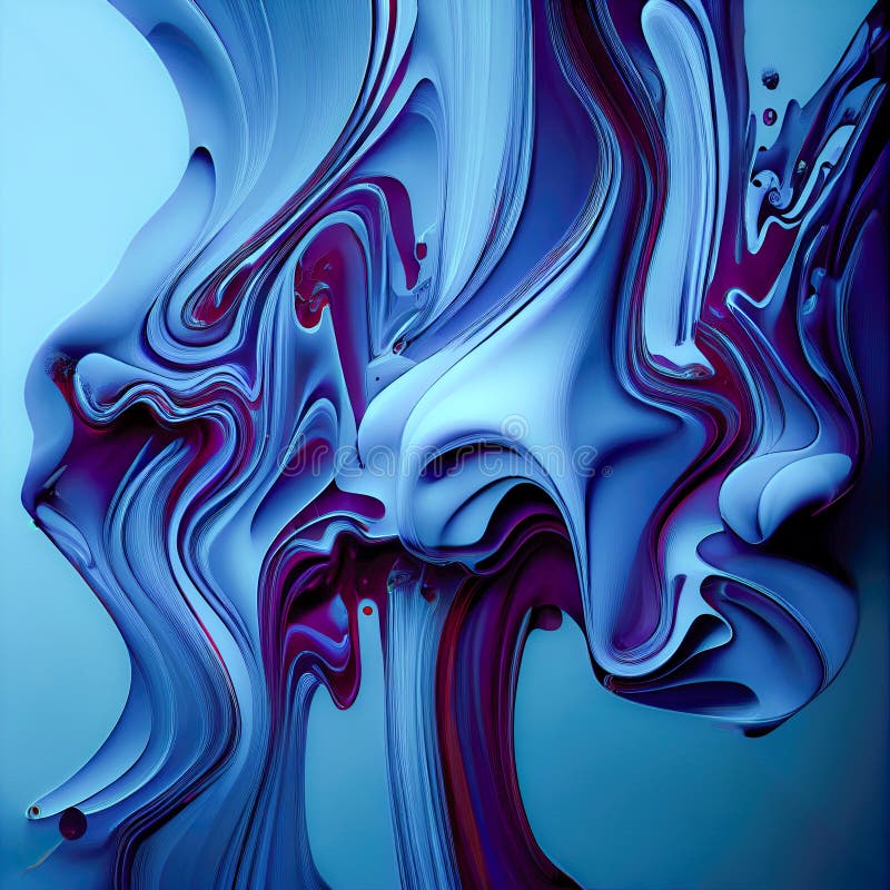 Abstract Blue Liquid. Generative AI Stock Illustration - Illustration ...