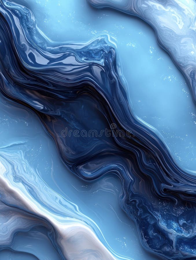 Abstract Blue Liquid Marble Texture Background Stock Illustration - Illustration of iridescent ...