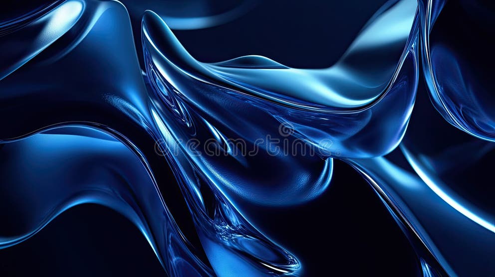 Abstract Blue Liquid Metal Background Stock Illustration - Illustration ...