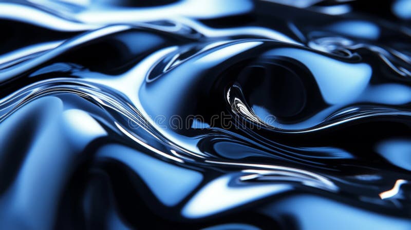 Abstract Blue Liquid Metal Surface Texture Stock Illustration ...
