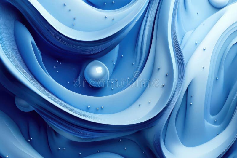 Abstract Blue Liquid Sphere Stock Illustration - Illustration of color ...