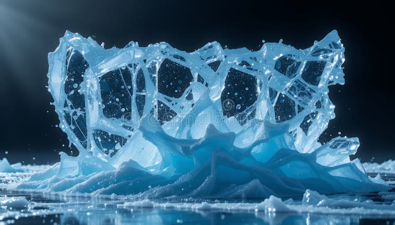 Abstract Blue Liquid Splash: Dynamic Digital Art with Dramatic Lighting ...