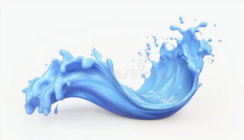 Abstract Blue Liquid Splash on White Background Stock Illustration ...
