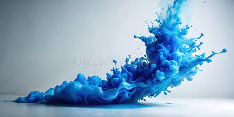 Abstract Blue Liquid Swirling in a Dynamic, Expressive Burst ...