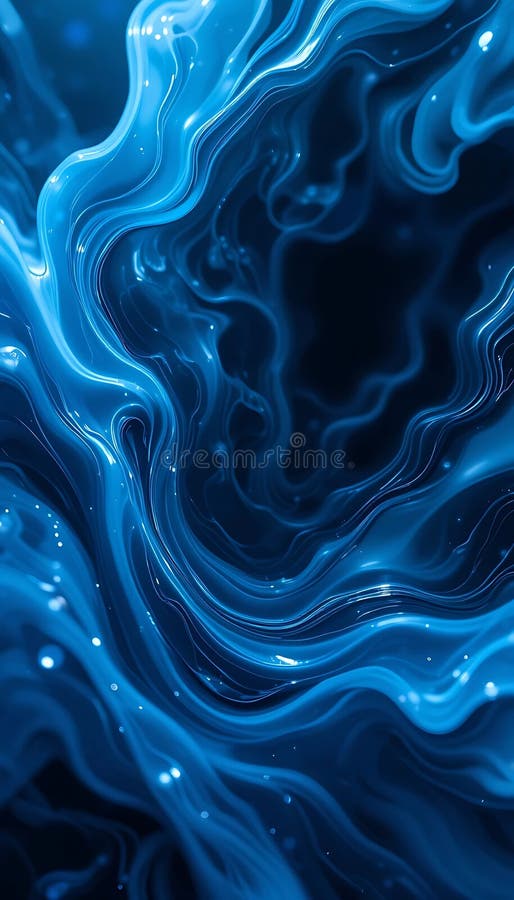 Abstract Blue Liquid Swirls Background Design Stock Illustration ...