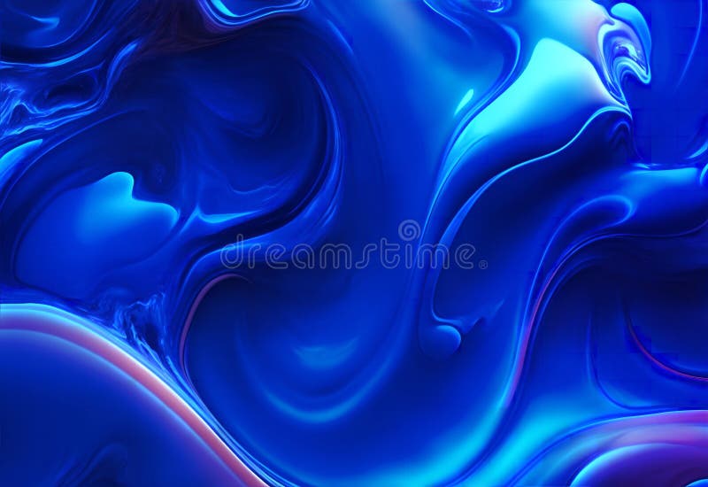 Abstract Blue Liquid Swirls: a Digital Art Masterpiece Stock ...