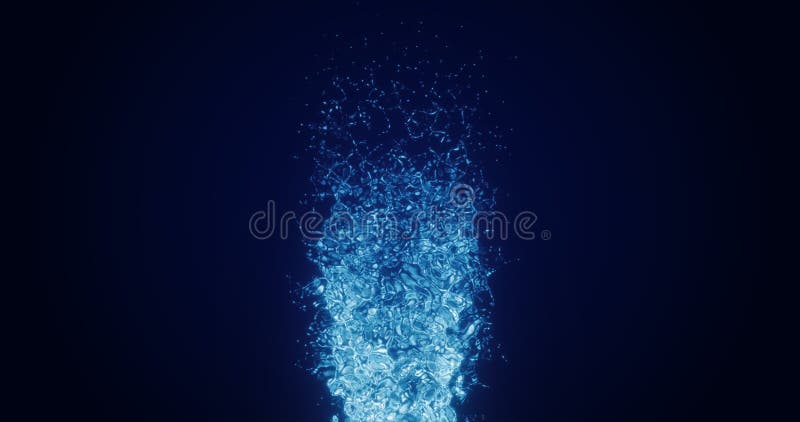 Abstract Blue Liquid Water Glowing with Magical Energy on a Dark ...