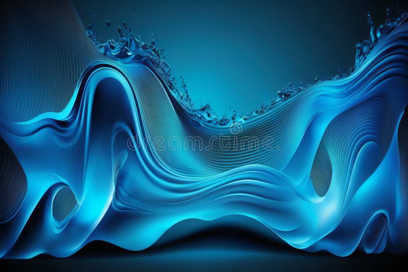 Blue Abstract Liquid Wave Background Stock Illustration - Illustration ...