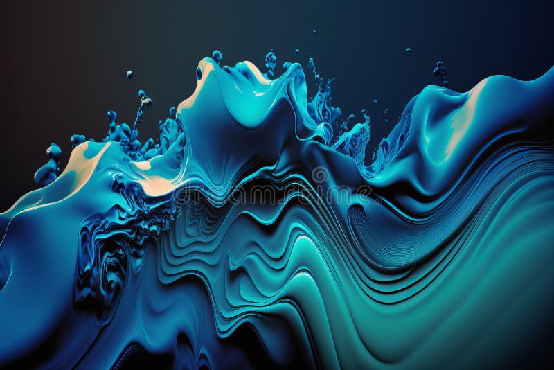 Blue Abstract Liquid Wave Background Stock Illustration - Illustration ...
