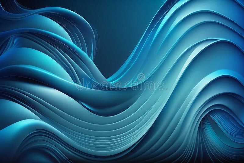 Abstract Blue Liquid Wave Background. AI Stock Illustration ...
