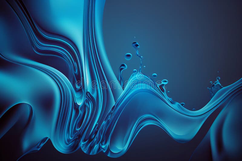 Blue Abstract Liquid Wave Background Stock Illustration - Illustration ...