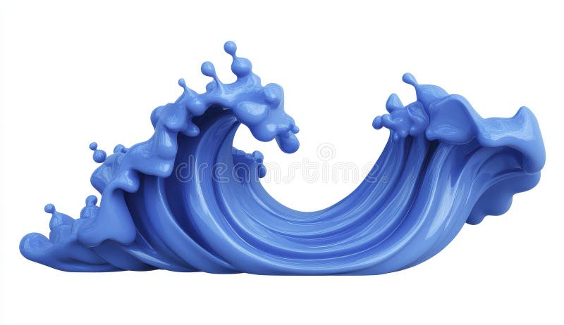 Abstract Blue Liquid Wave 3D Render Stock Illustration - Illustration ...