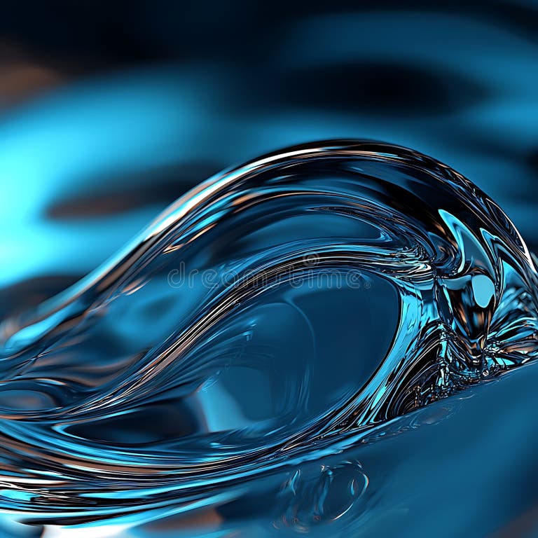 Abstract Blue Liquid Wave Dynamic Flowing Design Stock Illustration ...