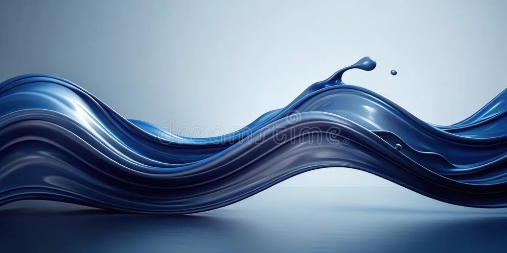 Abstract Blue Liquid Wave Swirling Dynamically in Motion. Generative AI ...