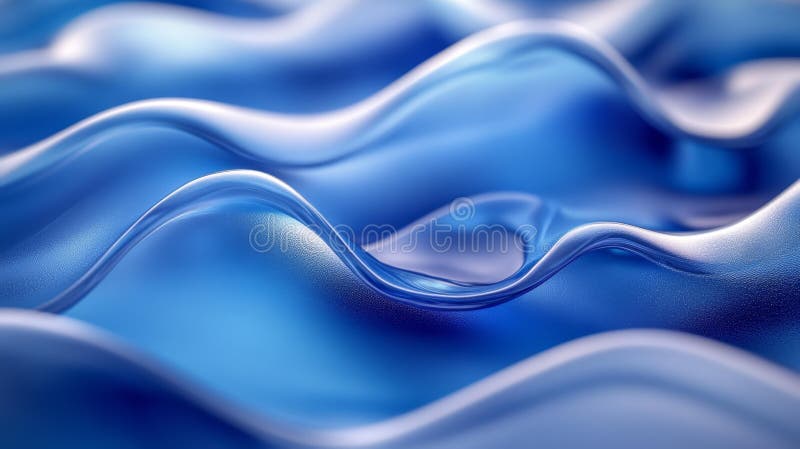 Abstract Blue Liquid Waves Texture - Generative Ai Stock Illustration ...