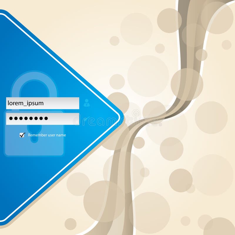 Abstract Blue Login Screen with Background Stock Vector - Illustration ...