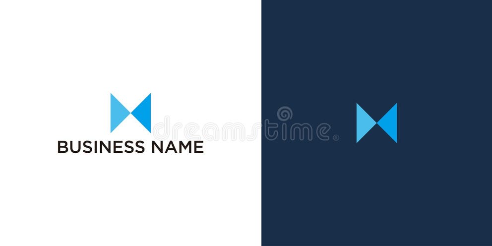 Abstract Blue Logo Design on White and Dark Blue Background Stock ...