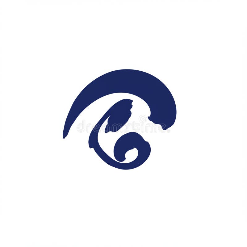 Abstract Blue Logo on a White Background Featuring a Stylized Eye Shape ...