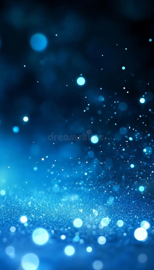 Abstract Blue Luminous Expanse with Bokeh, Ethereal Dust, and Sparkling ...