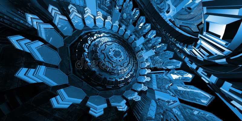 Abstract blue machine part stock illustration. Illustration of ...