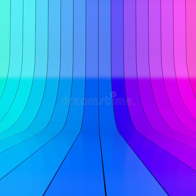 Abstract Blue and Magenta Rolled Up Plastic Stripes Stock Illustration ...