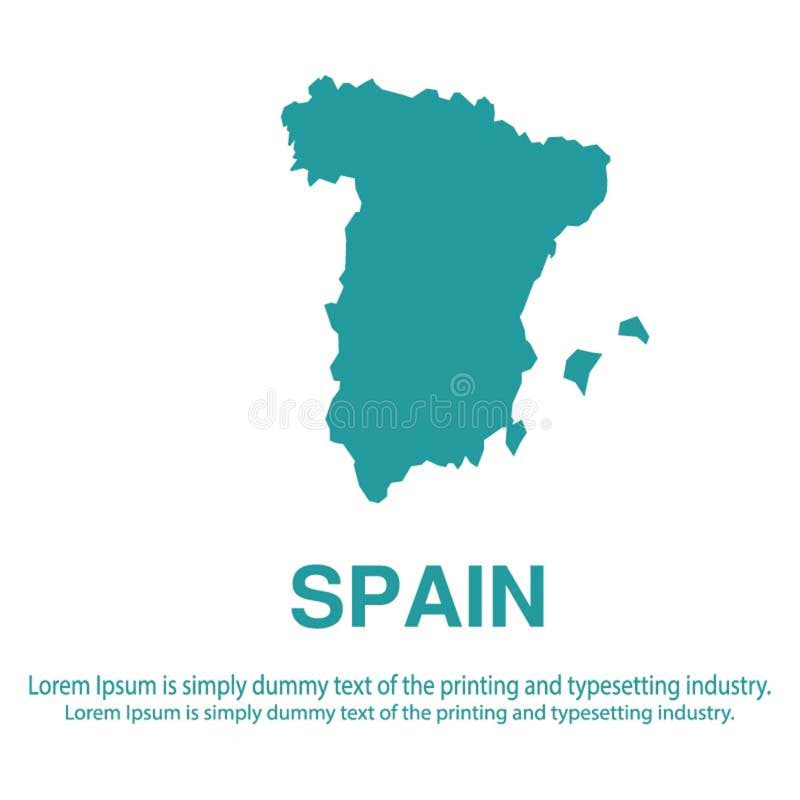 Abstract Blue Map of Spain with White Background Flat Style.global ...