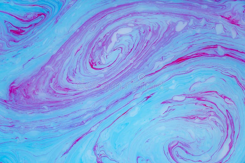 Abstract Blue Marble Background. Stains of Paint on the Water. Stock ...