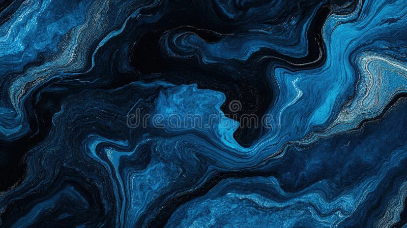 Abstract Blue Marble Texture with Swirling Patterns and Contrasting ...