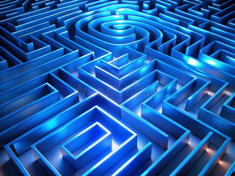 Abstract Blue Maze Night Photography a Captivating Visual Exploration ...
