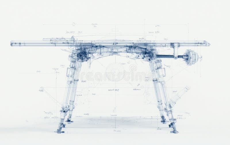 Abstract Blue Mechanical Device Digital Rendering Stock Illustration ...