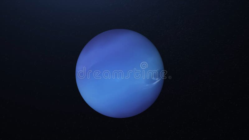 Abstract Blue Mercury Planet Rotating in Dark Endless Outer Space ...