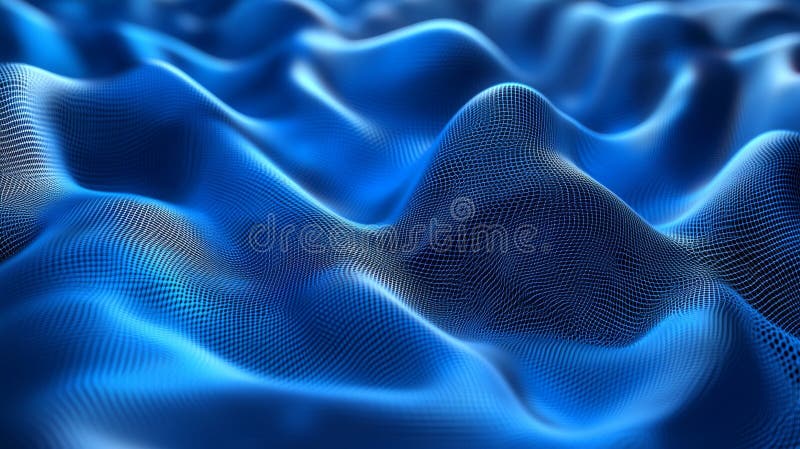 Abstract Blue Mesh Landscape in Motion Stock Image - Image of fluidity ...