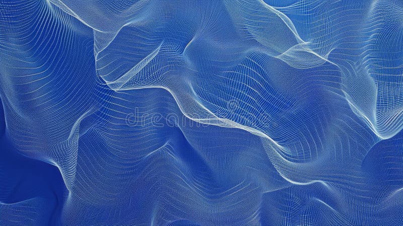Abstract Blue Mesh Waves in Futuristic Digital Style Stock Photo ...