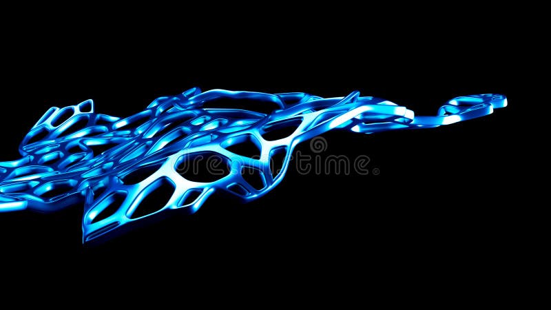Abstract Blue Metal Mesh on a Black Background. 3d Illustration, 3d ...