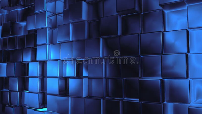 Abstract Metallic Cubes Background Pattern Wall. 3D Projection Mapping ...