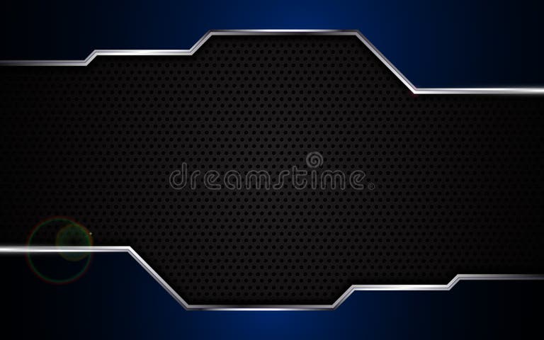 Abstract Blue Metallic Frame Steel Texture Design Template Background ...