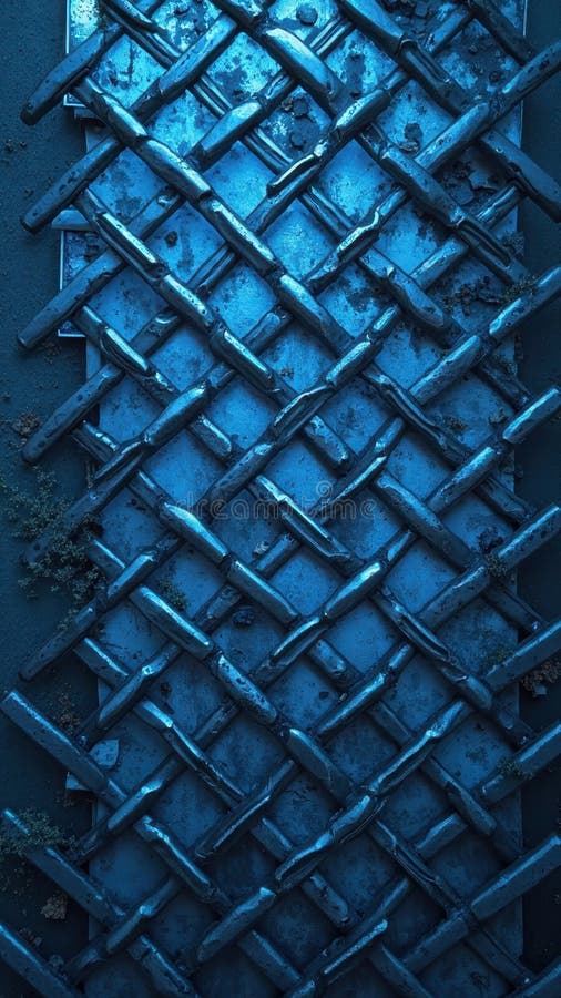 Abstract Blue Metallic Grid with Diagonal Pattern and Textured Surface ...