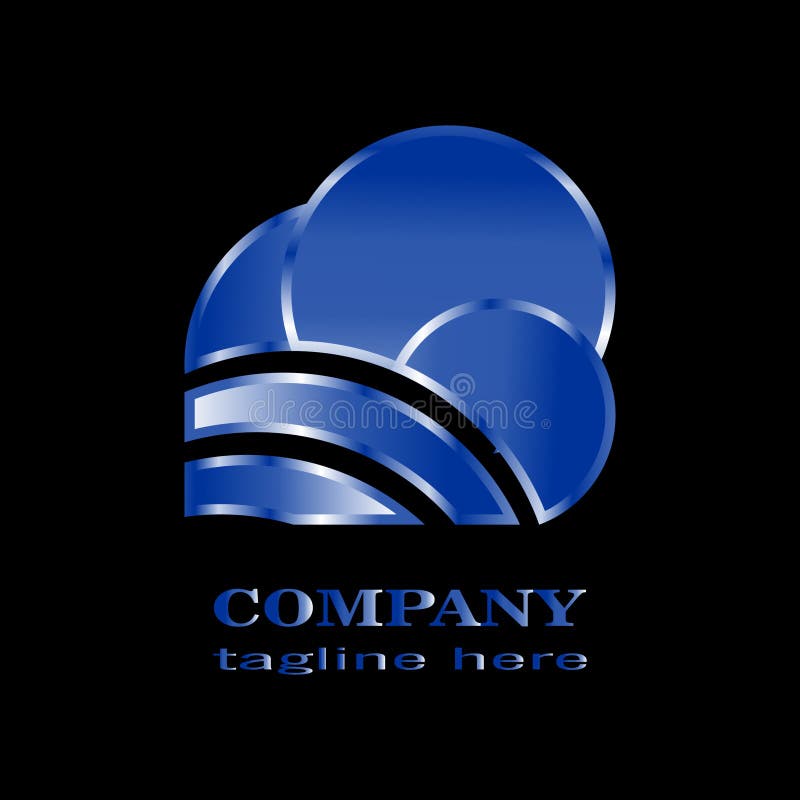 Abstract Blue Metallic Logo. Cloud Tech Concept Stock Vector ...