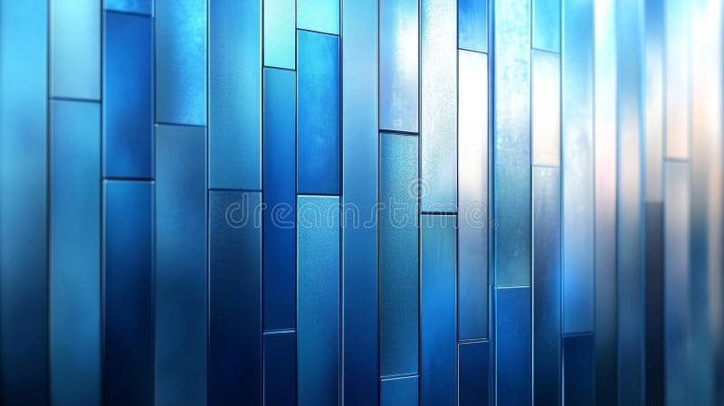 Abstract Blue Metallic Panel Wall with Reflections. Generative AI Stock ...
