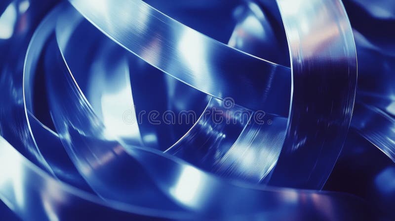 Abstract Blue Metallic Ribbons Intertwined Design Stock Illustration ...