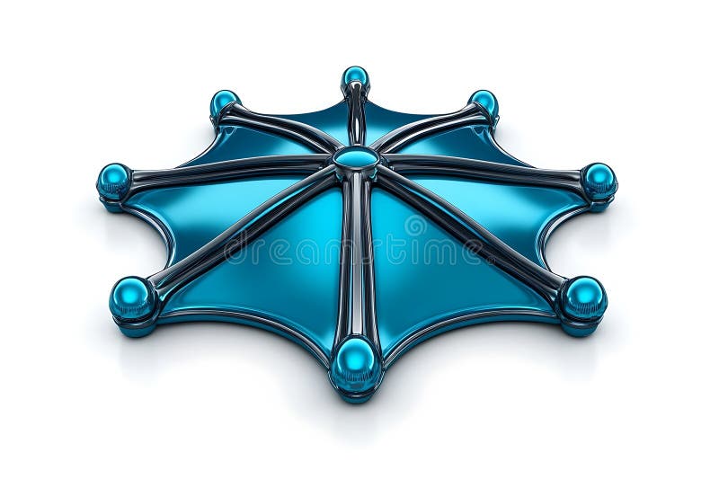 Abstract Blue Metallic Star with Spikes Stock Illustration ...