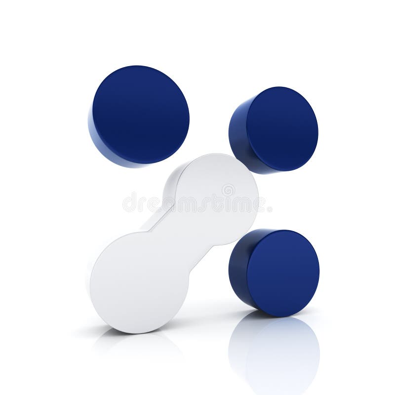 Abstract Blue Metallic Symbol with Unique Element Stock Illustration ...