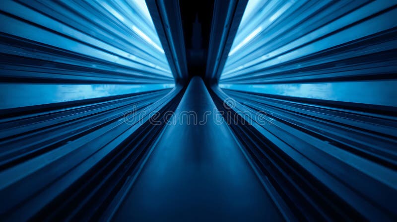 Abstract Blue Metallic Tunnel: a Stunning Visual of Parallel Lines ...