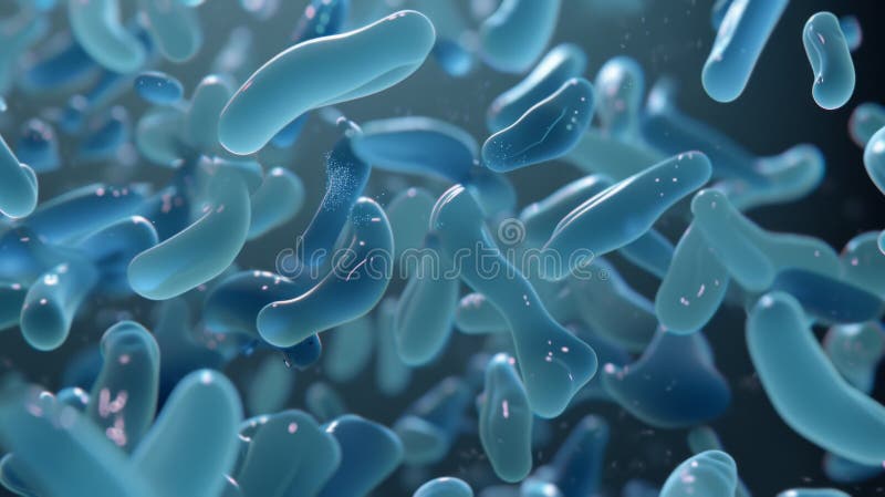 Abstract Blue Microorganisms Stock Illustration - Illustration of ...
