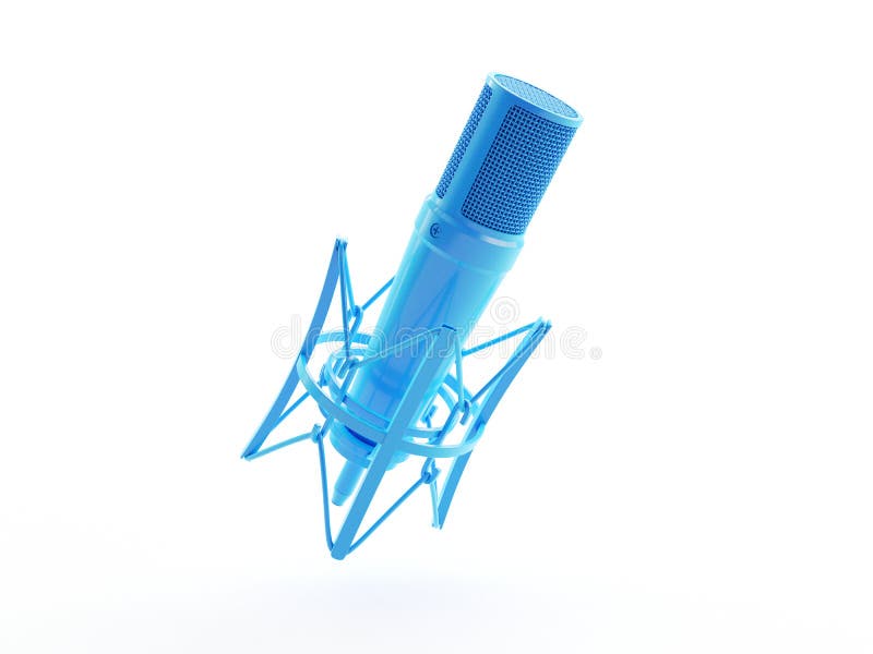 Blue Microphone Icon Isolated Seamless Pattern on Yellow Background. on ...