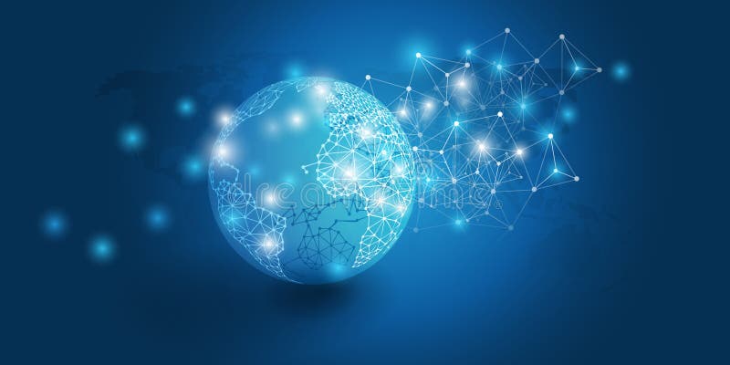 Abstract Blue Minimal Style Cloud Computing, Networks Structure ...