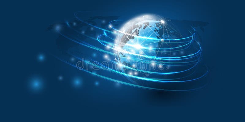 Abstract Blue Minimal Style Cloud Computing Networks Structure Telecommunications Concept