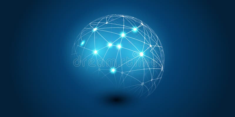 Abstract Blue Minimal Style Cloud Computing Networks Structure Telecommunications Concept